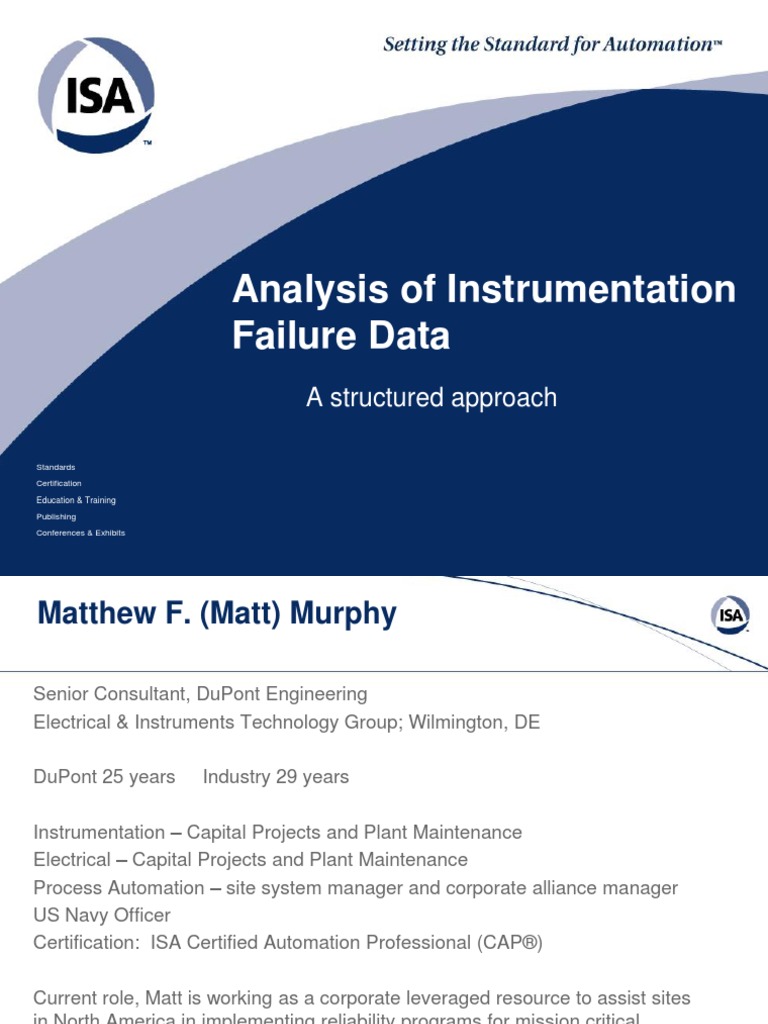 Analysis of Instrumentation Failure Data | PDF | Reliability ...