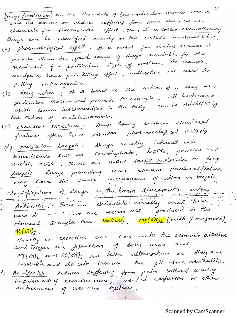 NCERT Class 12 Chemistry in Everyday Life - Class Notes PDF | PDF