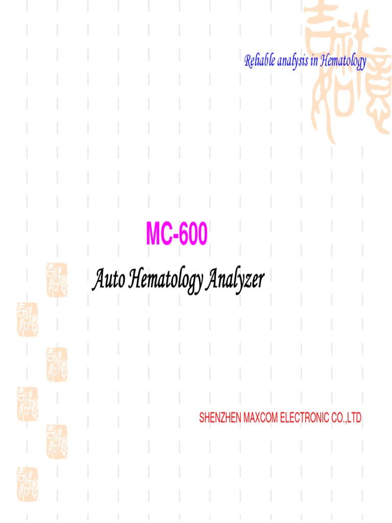 MC-600 CBC Analyzer | PDF | Manufactured Goods