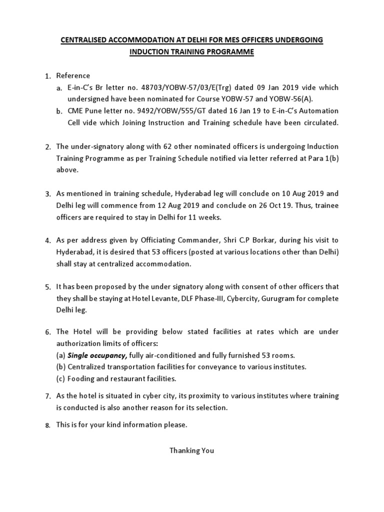 CME Letter Delhi Accomodation Final | PDF