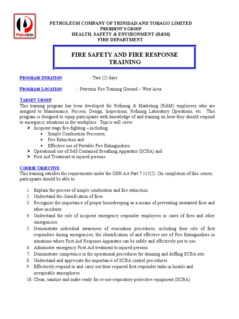 Fire Safety and Fire Response Training | PDF | Fire Safety | Fires