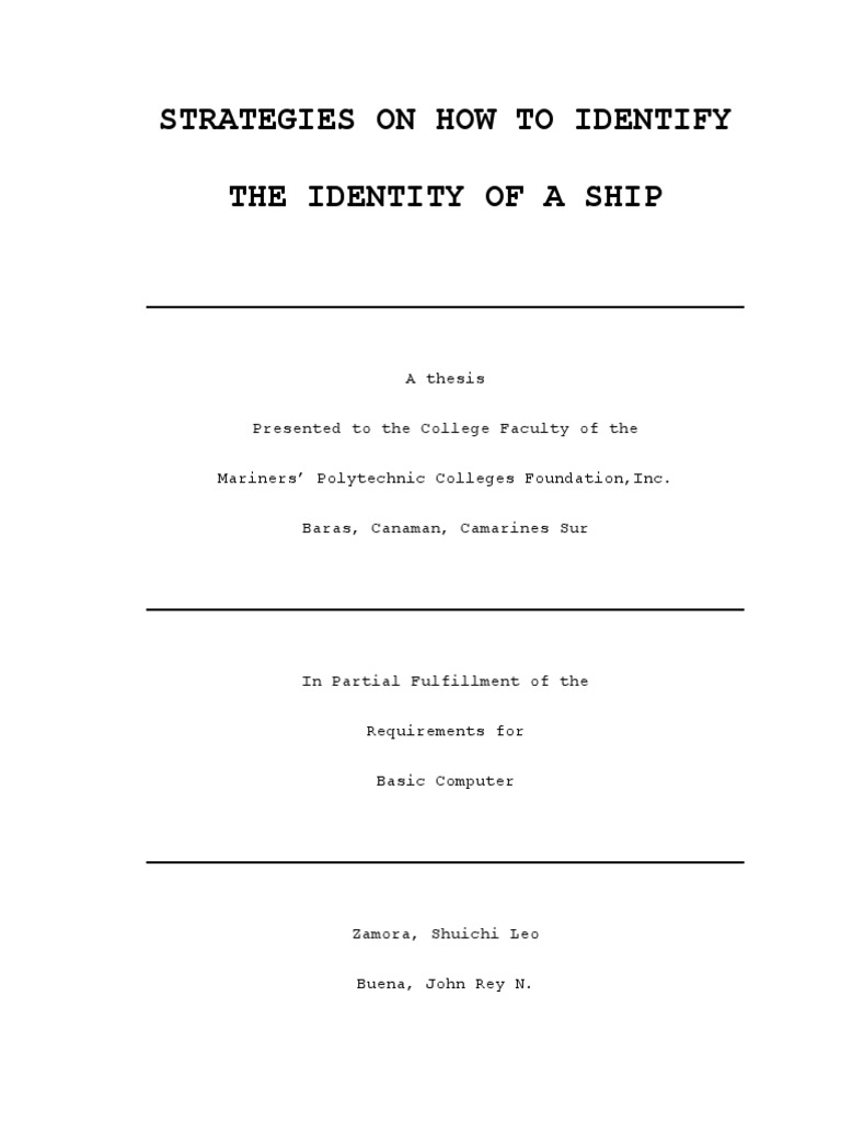 Ship Identification Strategies | PDF | Ships | Water Transport