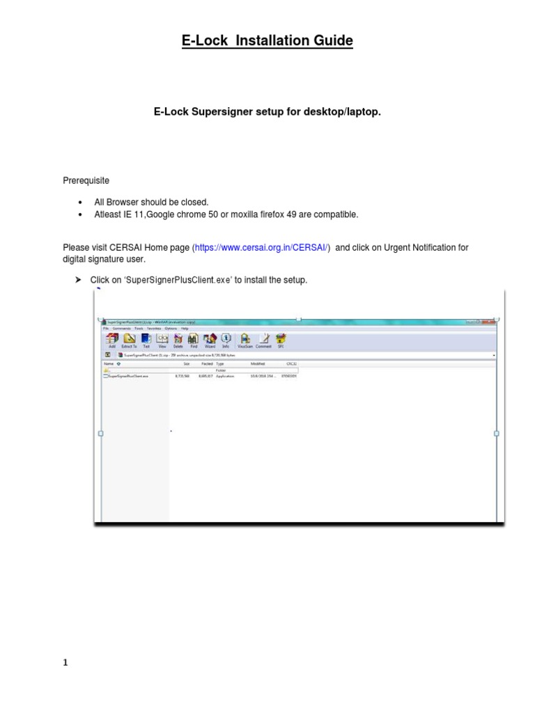 E-Lock Installation Guide | PDF
