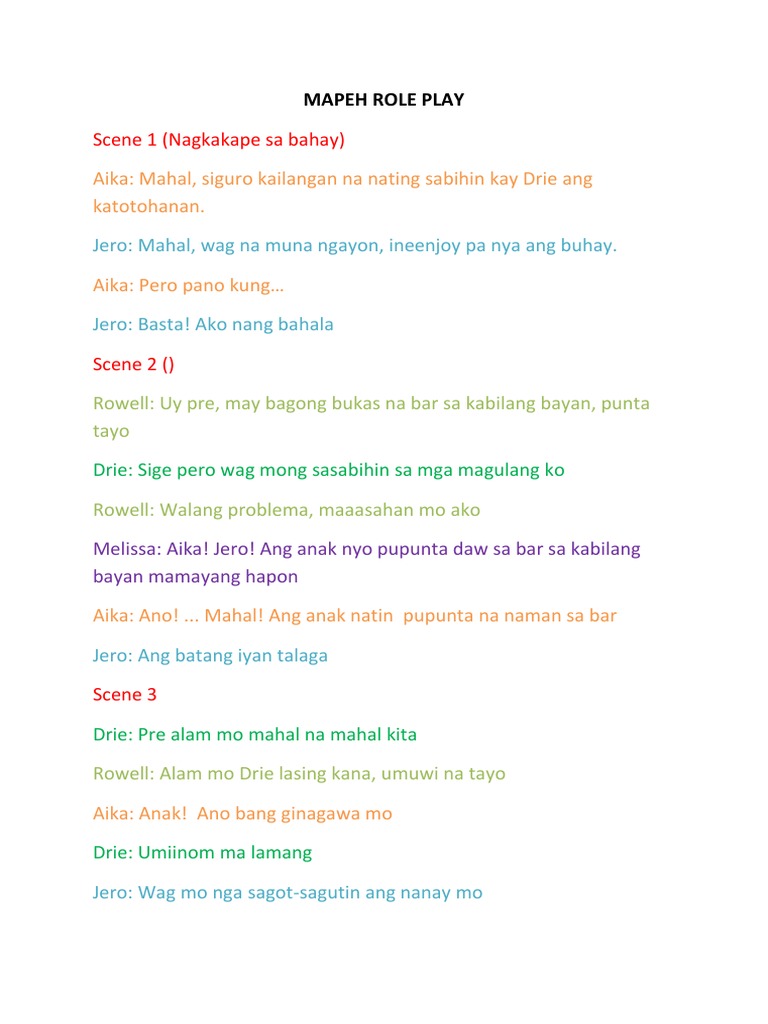 Mapeh Role Play | PDF