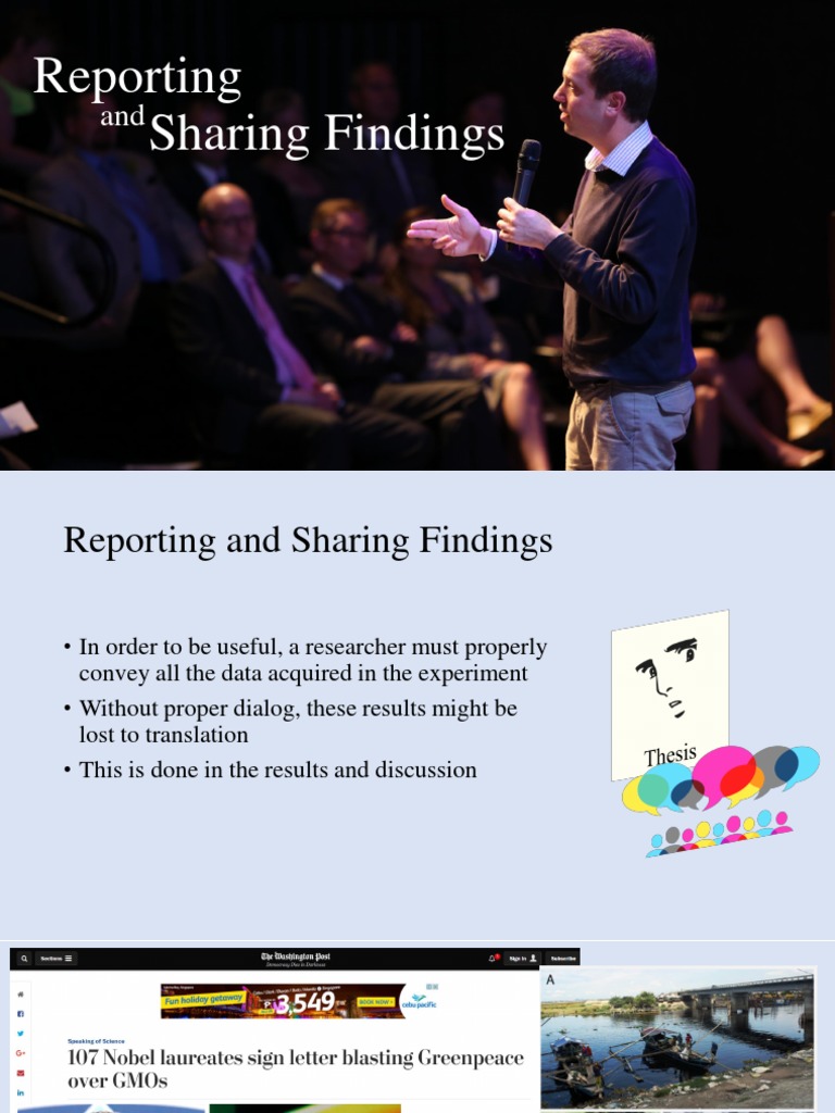 Lecture 9 Reporting And Sharing Findings Pdf Experiment Human