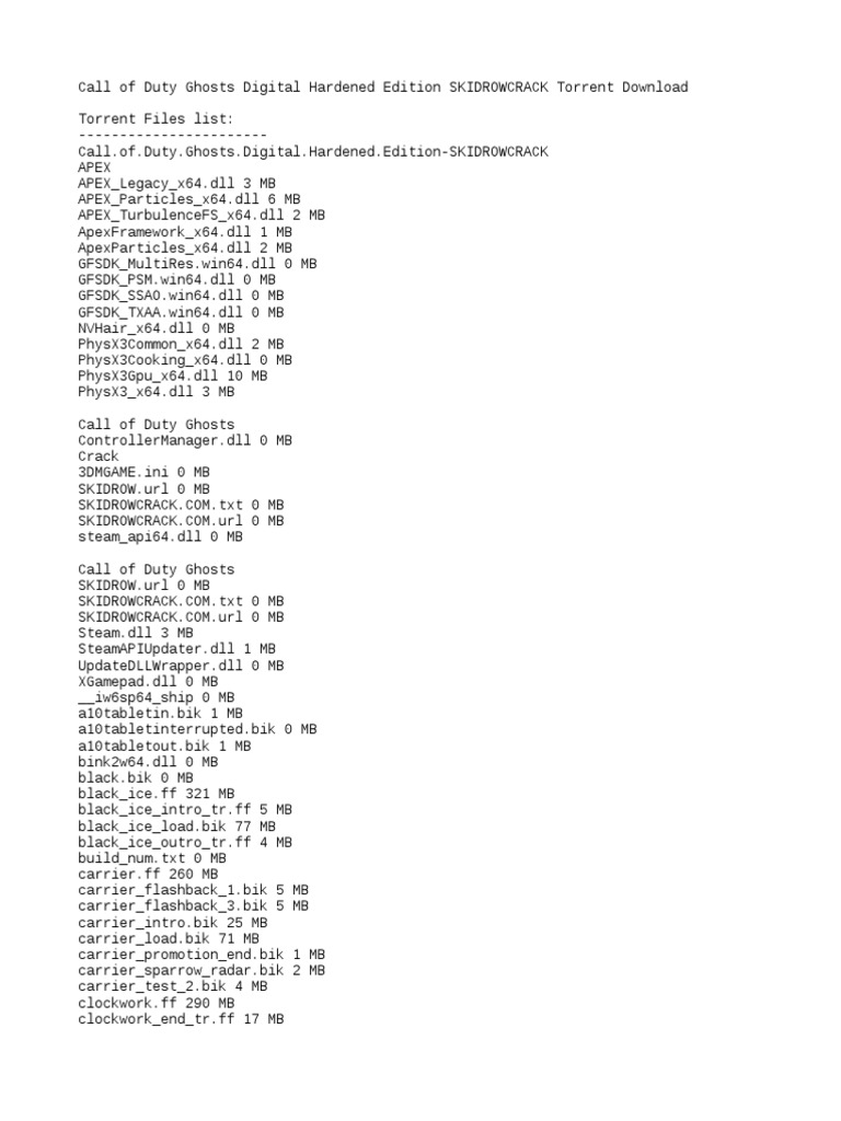 Call of Duty Ghosts Digital Hardened Edition Skidrowcrack | PDF ...