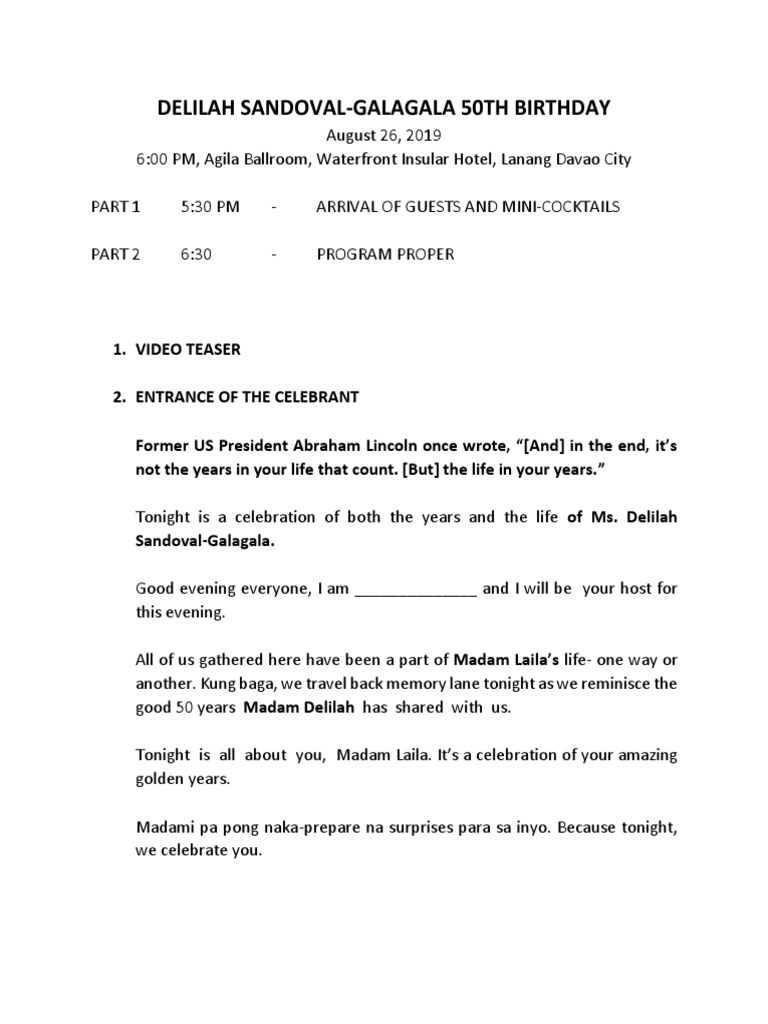 Program Script | PDF