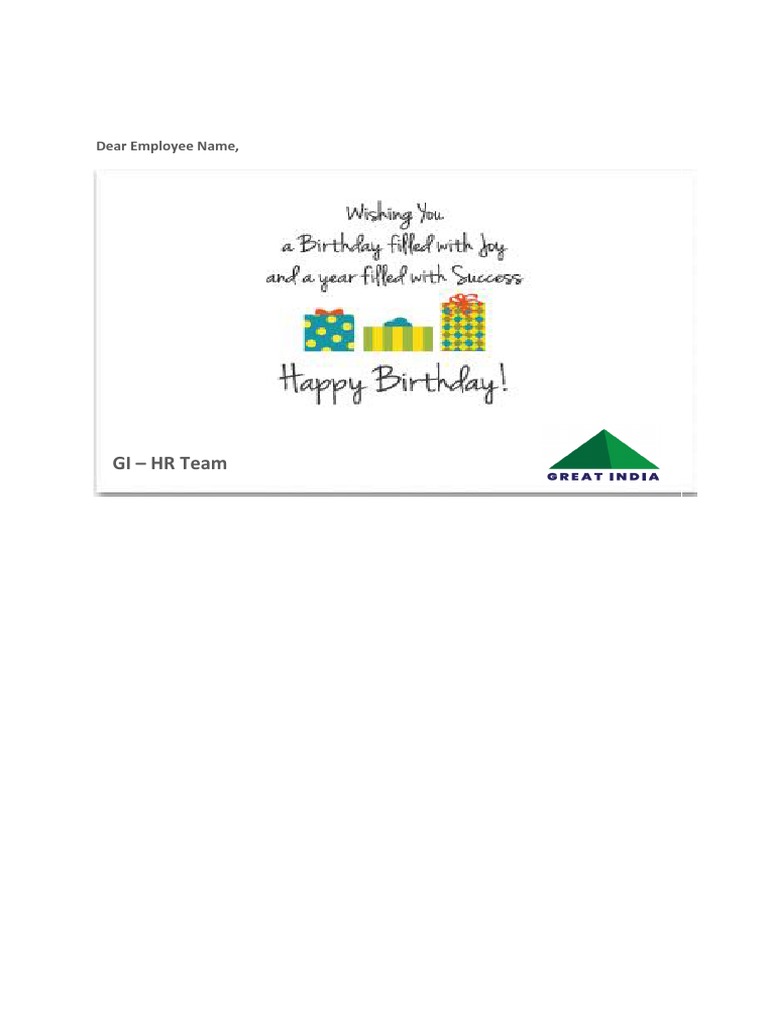 Birthday Card Template | PDF