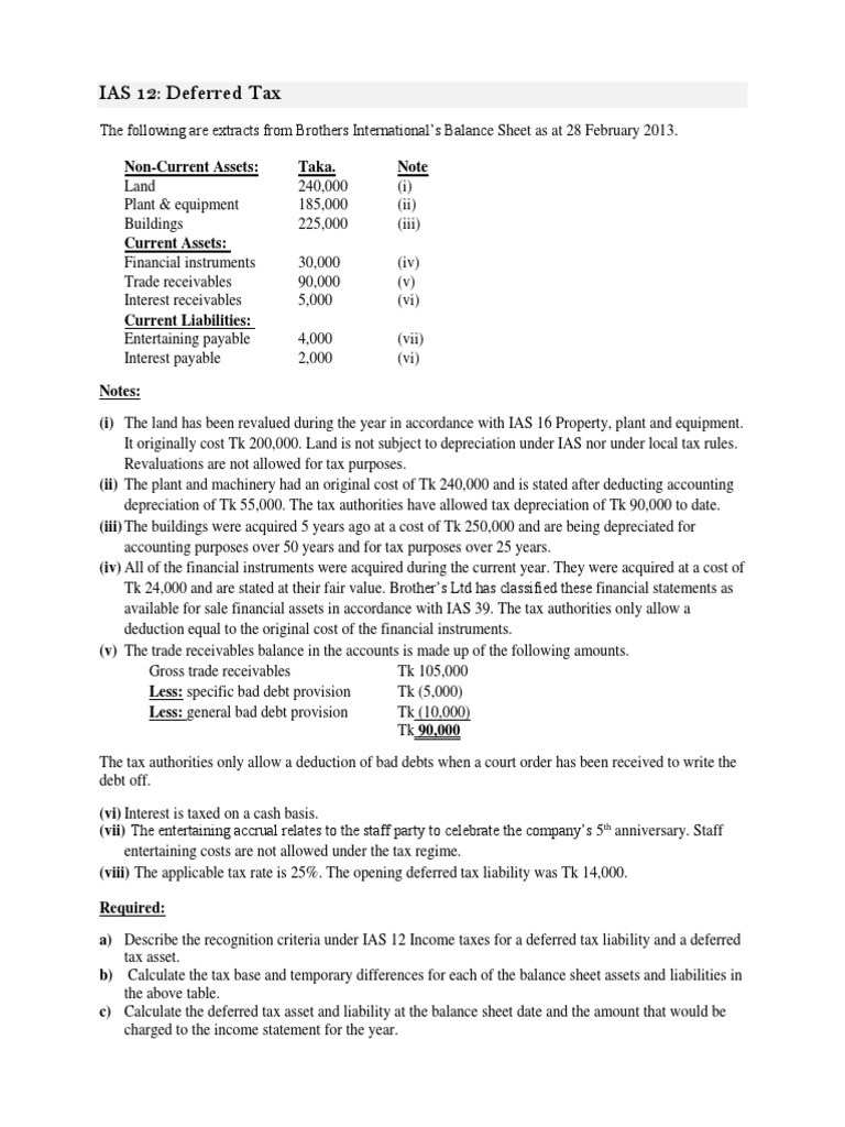 IAS 12: Deferred Tax | PDF | Deferred Tax | Depreciation