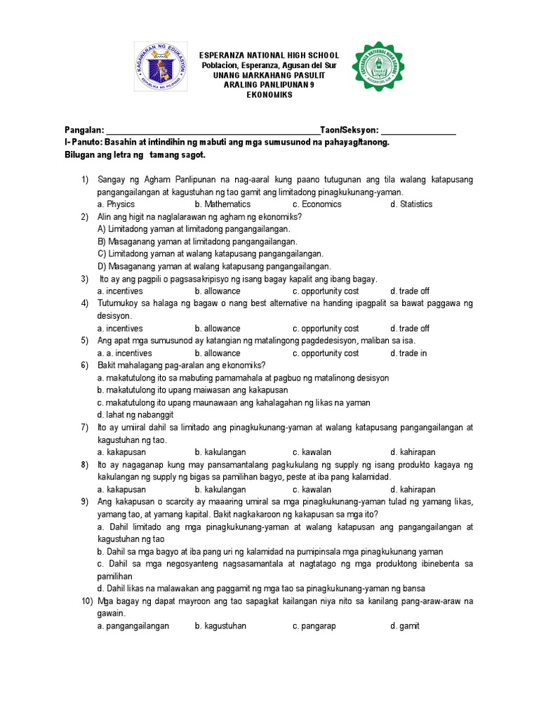 AP 9 1st Exam | PDF