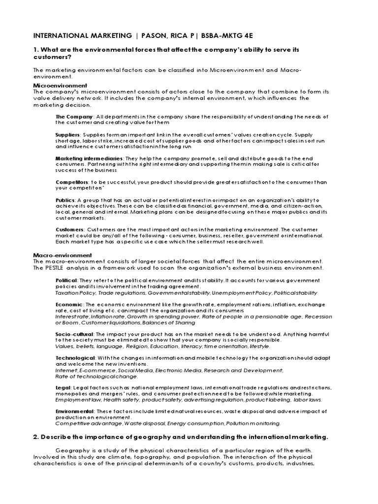 International Marketing Long PDF | PDF | Marketing | Market (Economics)