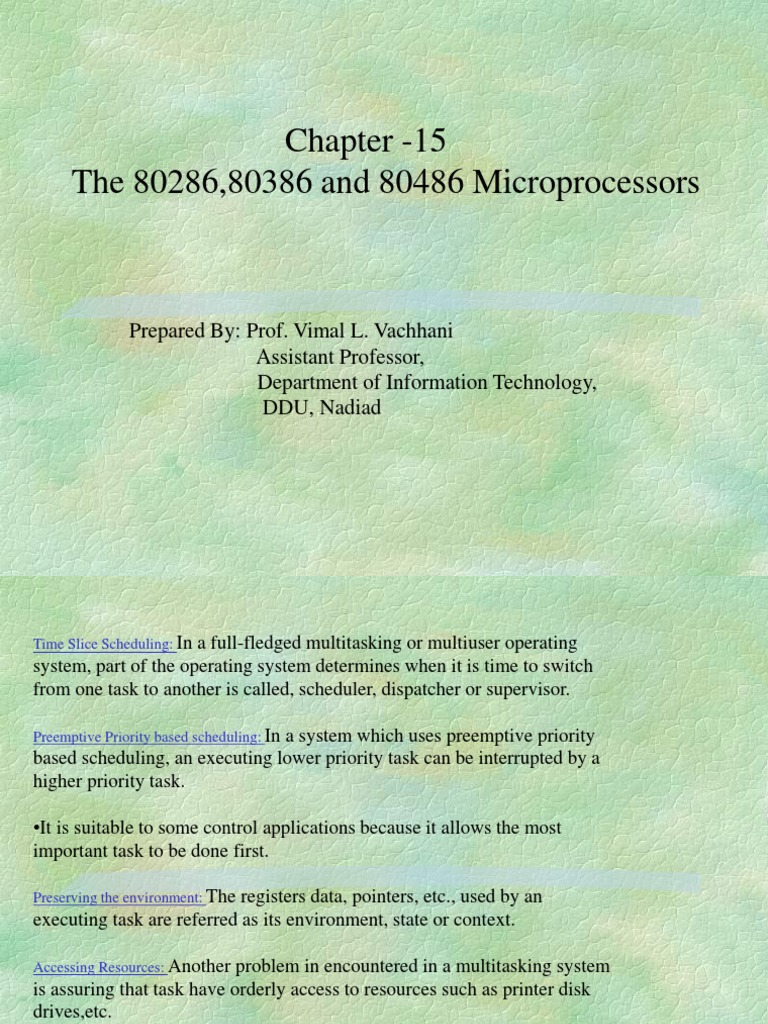 Architecture of 80286 80386 80486 Microproseccors | PDF | Operating ...