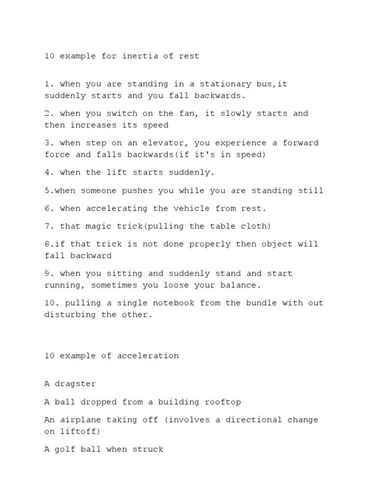 10 Example For Inertia of Rest | PDF