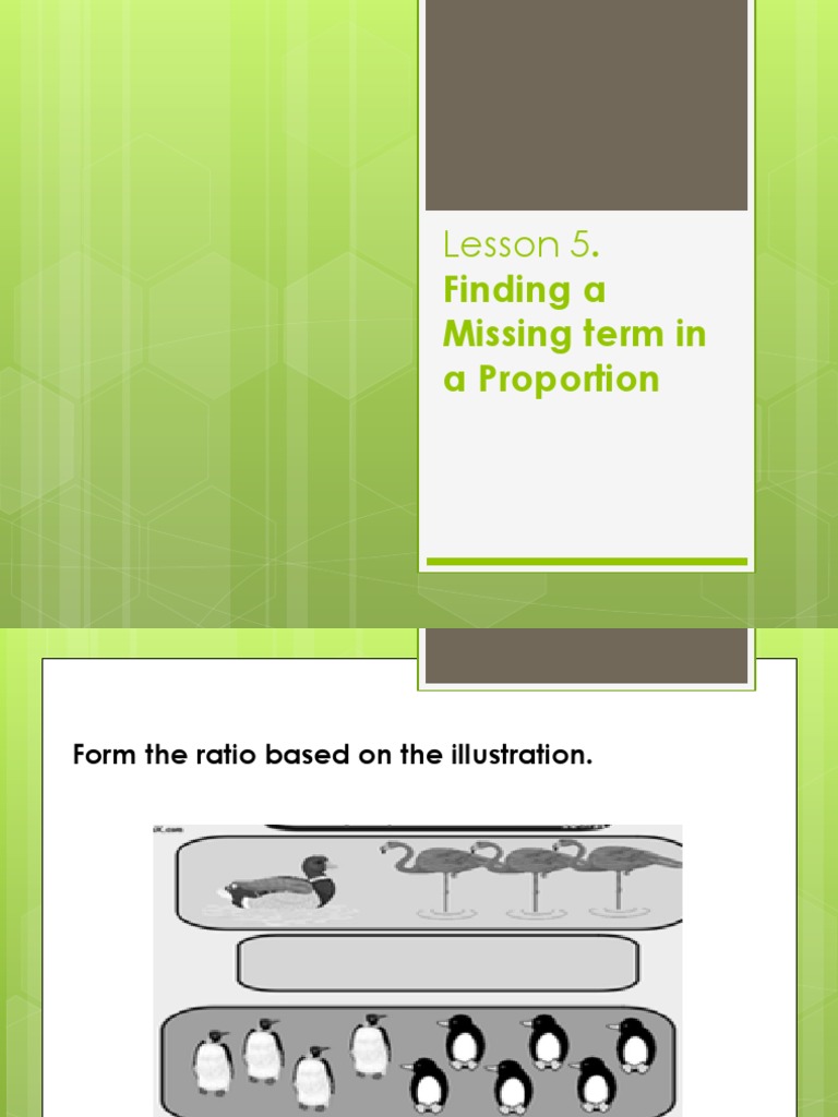 Lesson 5.: Finding A Missing Term in A Proportion | PDF | Teaching ...