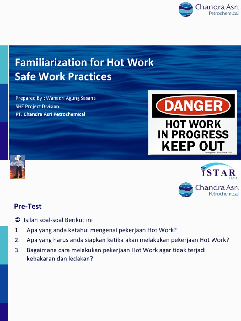 Familiarization For Hot Work Safe Work Practices | PDF
