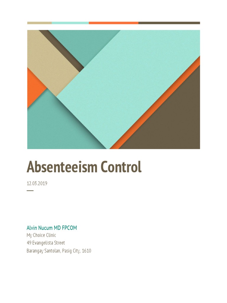 Absenteeism Control: Alvin Nucum MD FPCOM | PDF | Reasonable Suspicion ...