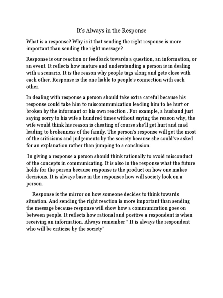 What Is Response | PDF