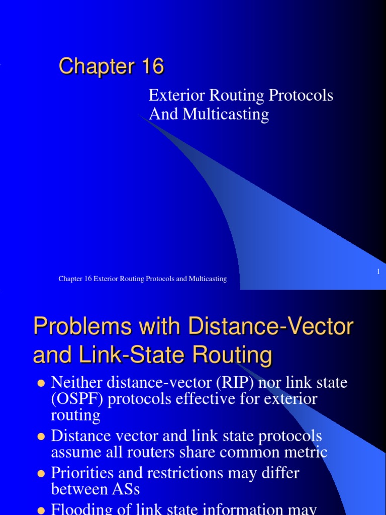Chapter 16 Exterior Routing Protocols and Multicasting 1 | PDF ...