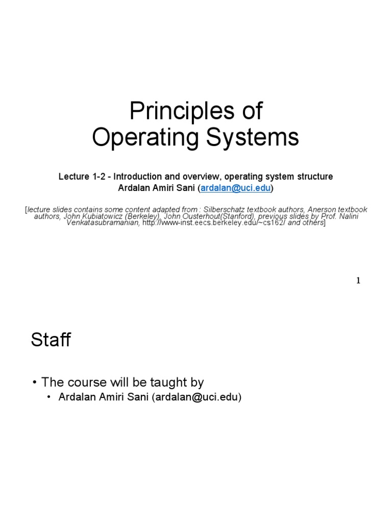 Principles of Operating System | PDF | Kernel (Operating System ...