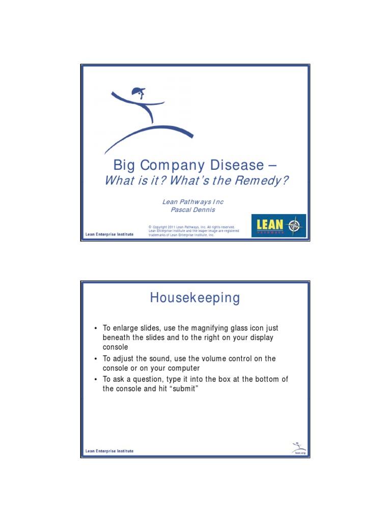Big Company Disease (Pascal Dennis) | PDF | Lean Manufacturing | Business