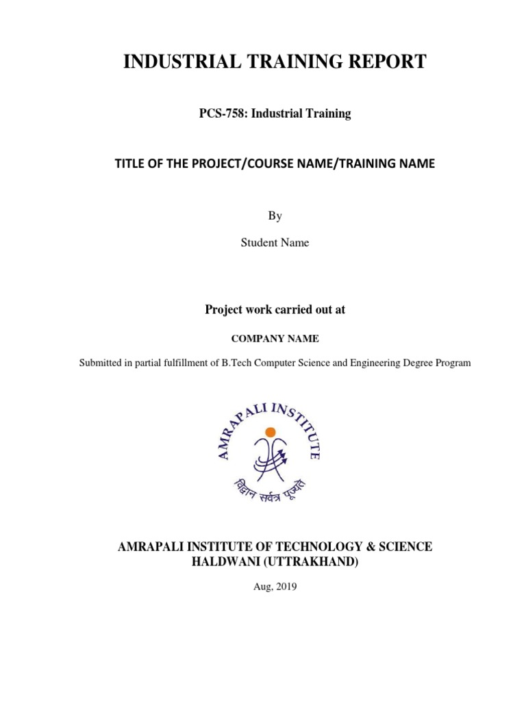Industrail Report Format | PDF | Errors And Residuals