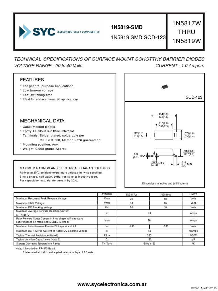 1N5819 SMD | PDF | Diode | Capacitor