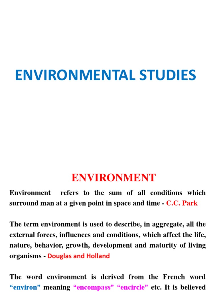 Lec 1 - Environment Studies | PDF | Environmentalism | Resource Depletion