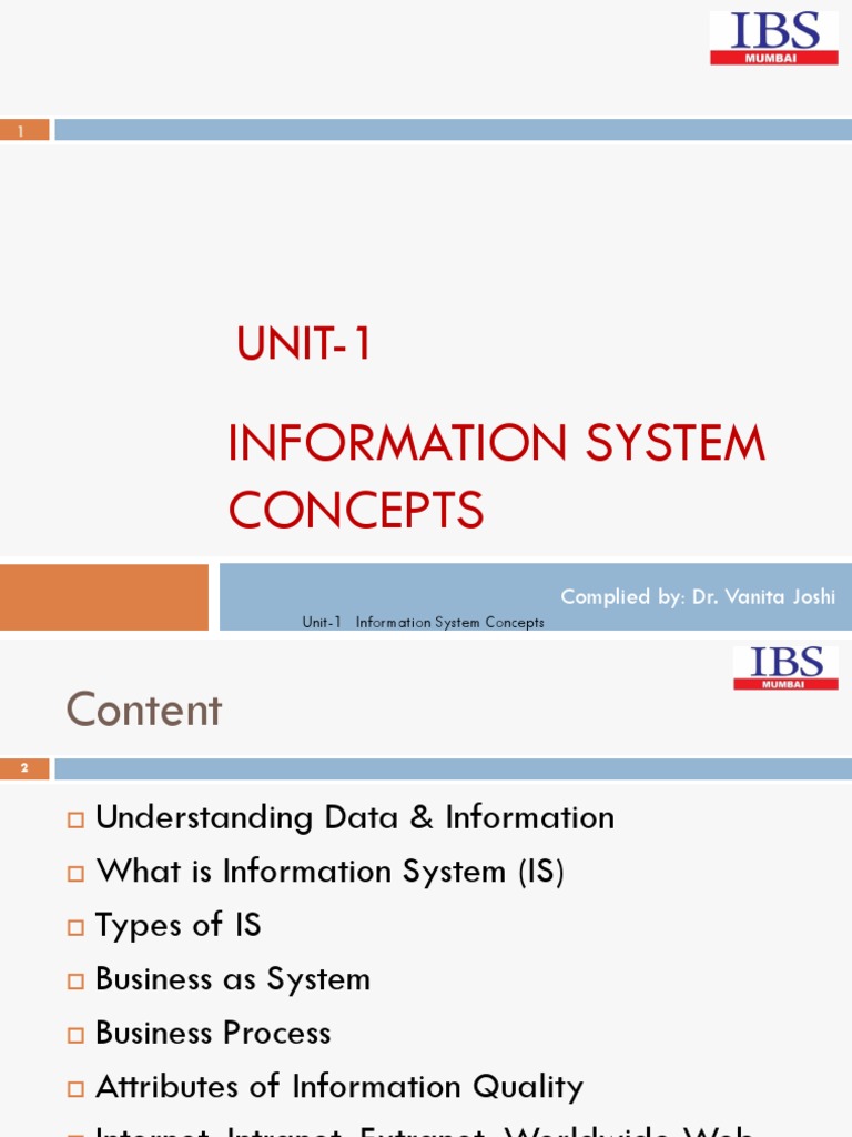 UNIT-1: Information System Concepts | PDF | World Wide Web | Internet & Web