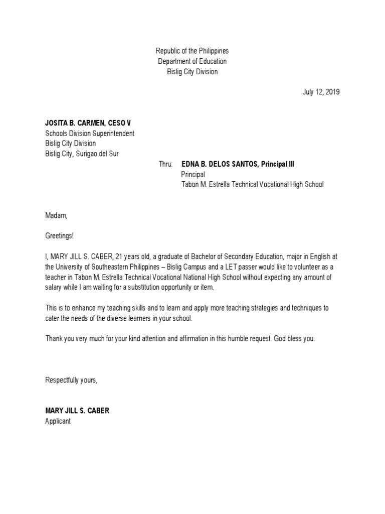 Letter For Volunteer | PDF | Social Science