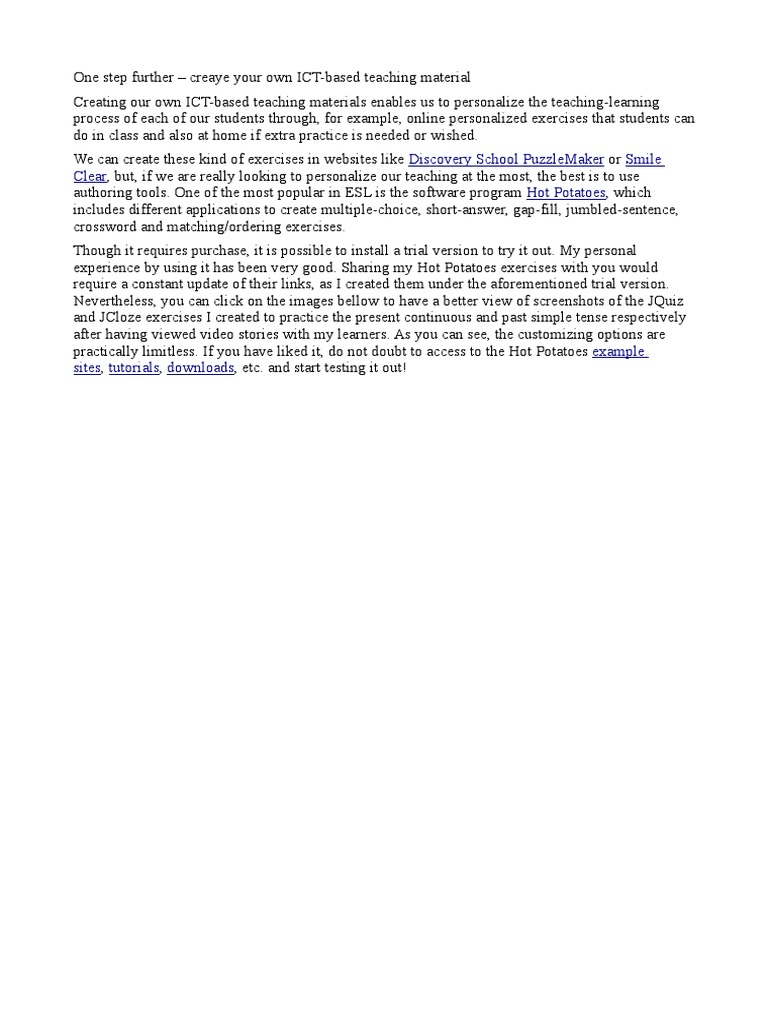 Create Personalized ICT Teaching Materials | PDF