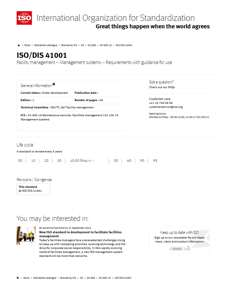 ISO - DIS 41001 - Facility Management - Management Systems ...