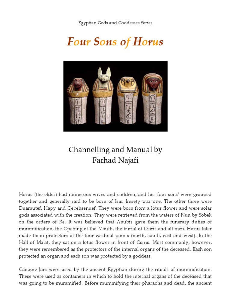 Four Sons of Horus | PDF | Ancient Near East Mythology | Ancient Egypt