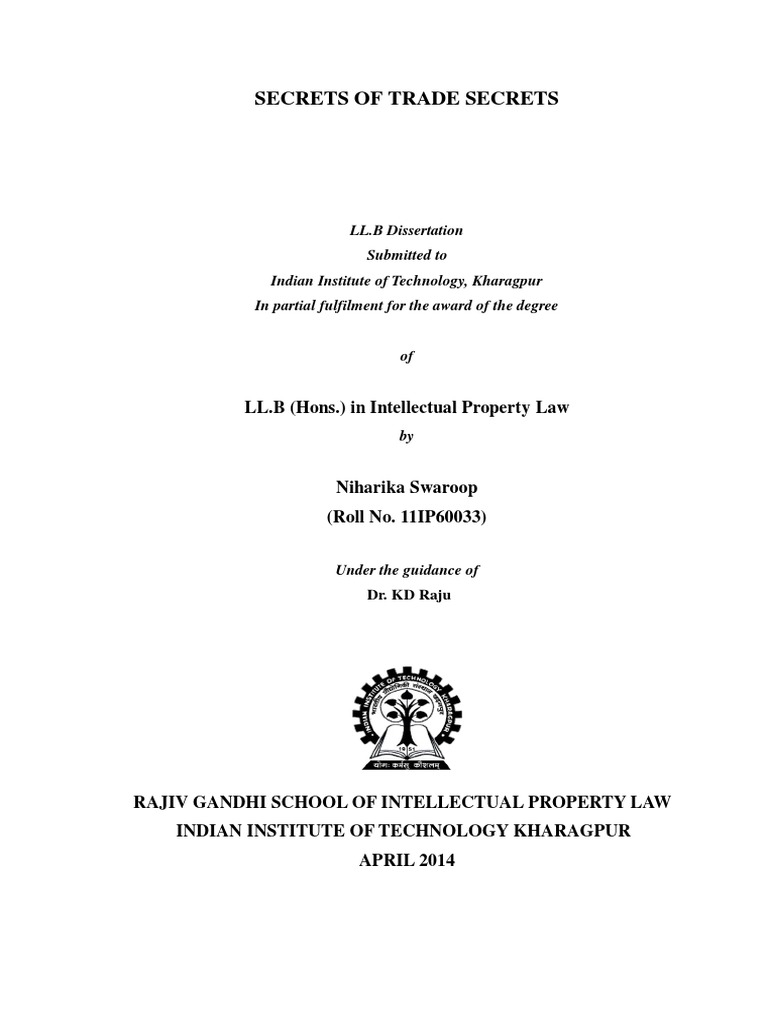 Protecting Trade Secrets in India PDF | PDF | Trade Secret | Property