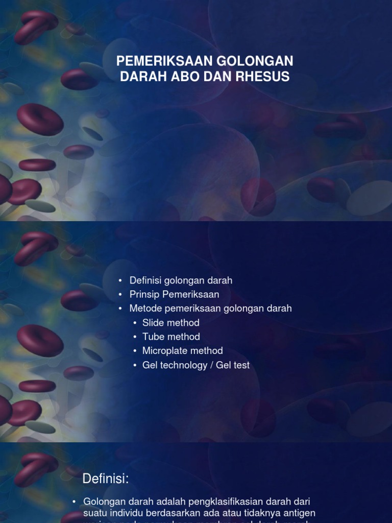 Pemeriksaan Golongan Darah ABO Dan Rhesus | PDF