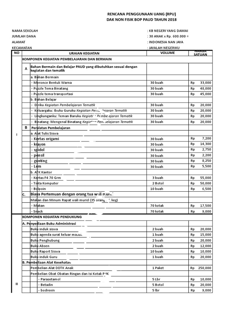 Contoh Rpu | PDF