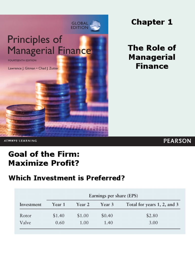 The Role of Managerial Finance - Pearson | PDF | Stocks | Price ...