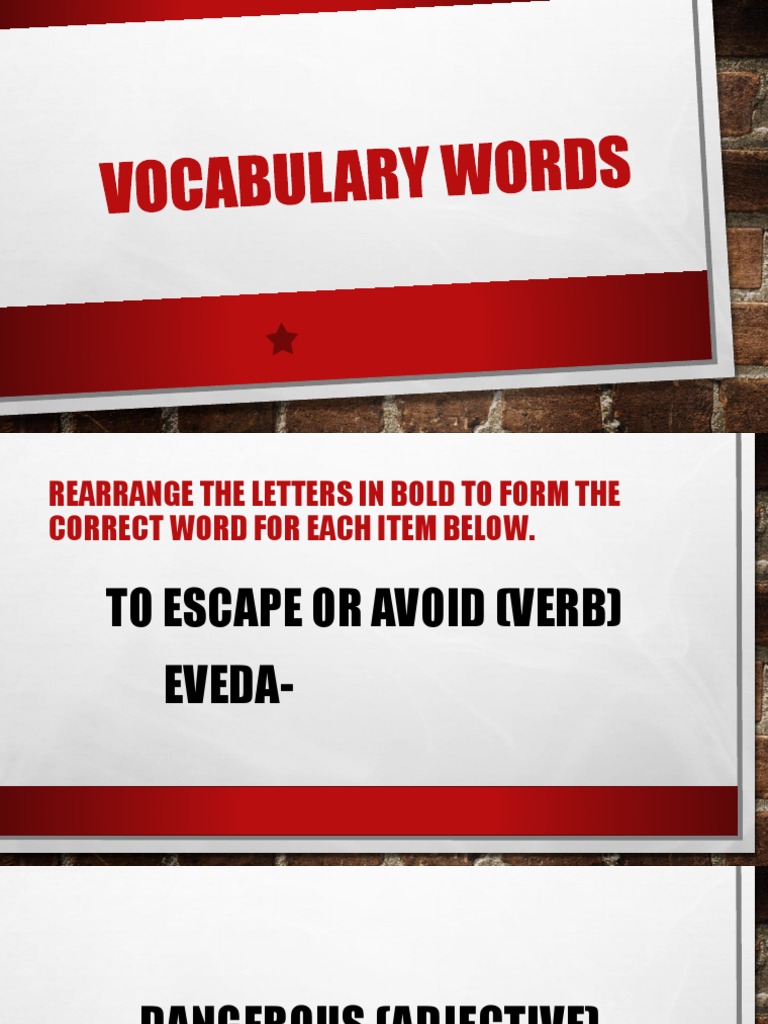 Vocabulary Words | PDF | Language Arts & Discipline | Foreign Language ...