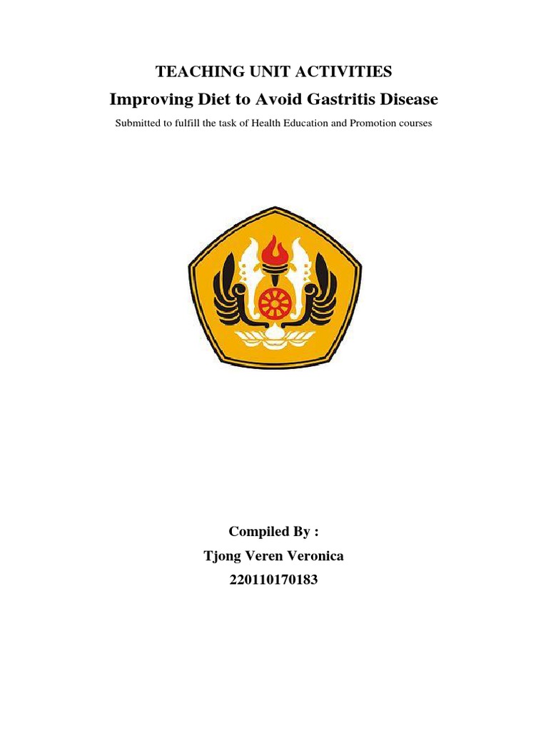 Improving Diet To Avoid Gastritis Disease: Teaching Unit Activities ...