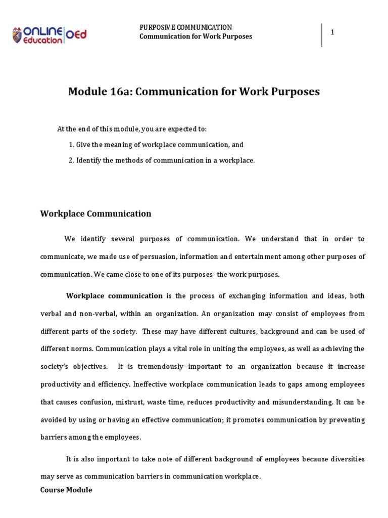Effective Communication in the Workplace | PDF | Conversation ...