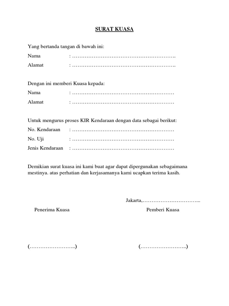 Surat Kuasa Kir | PDF