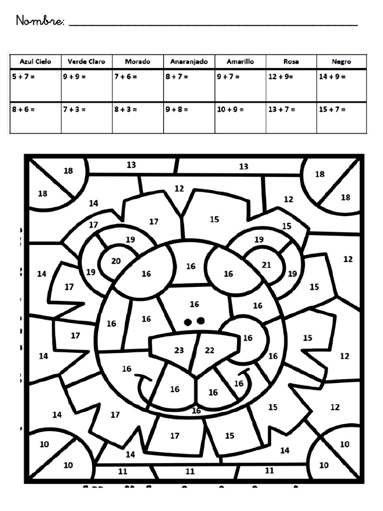 Colorea Por Sumas y Restas | PDF