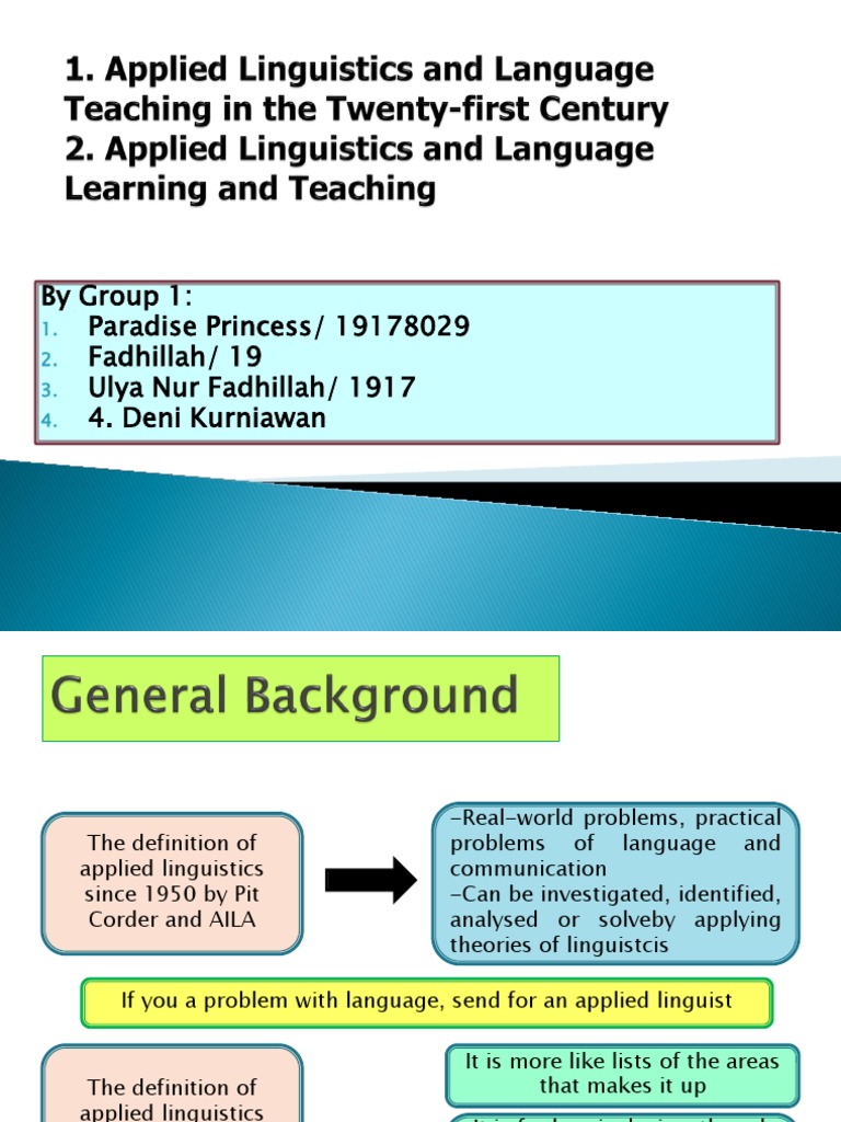Group 1 Applied Linguistics | PDF | Linguistics | Applied Linguistics
