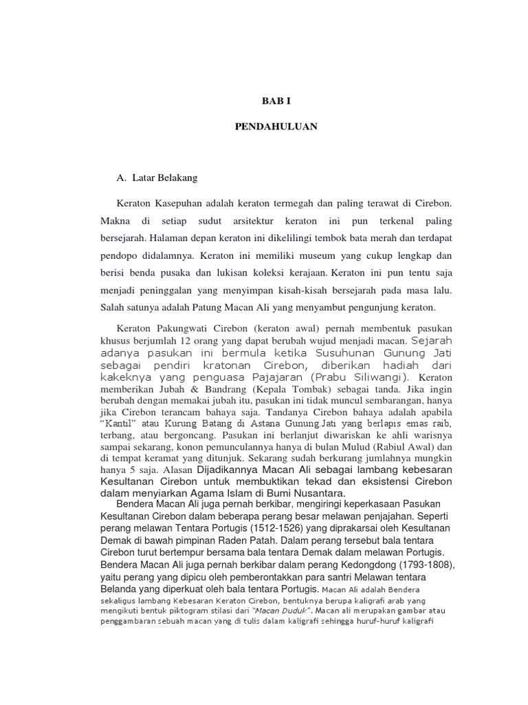 Sejarah dan Makna Macan Ali Cirebon | PDF