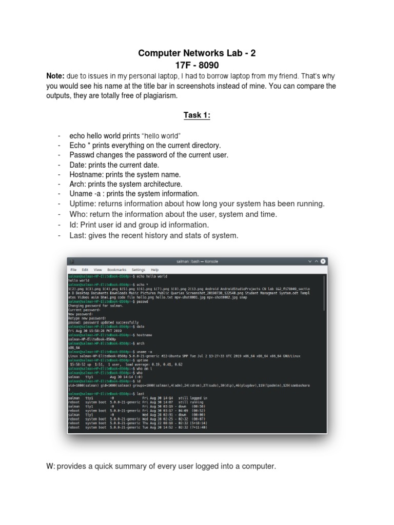 Computer Networking Lab 1 - FAST NUCES | PDF | Directory (Computing) | System Software