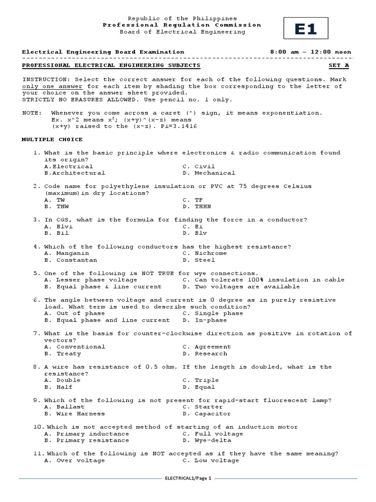 Electrical Reviewer Problems | PDF | Series And Parallel Circuits ...