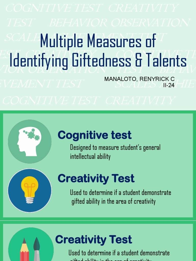 Multiple Measurement of Identifying Giftedness and Talents | PDF ...