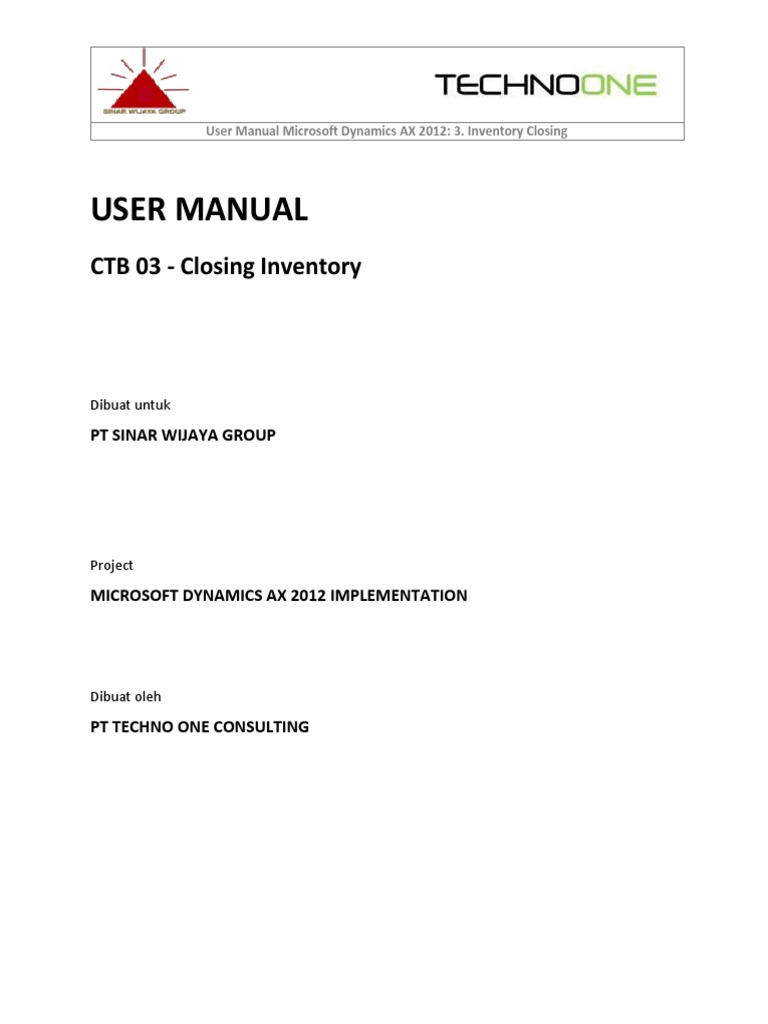 CTB 03 Closing Inventory | PDF