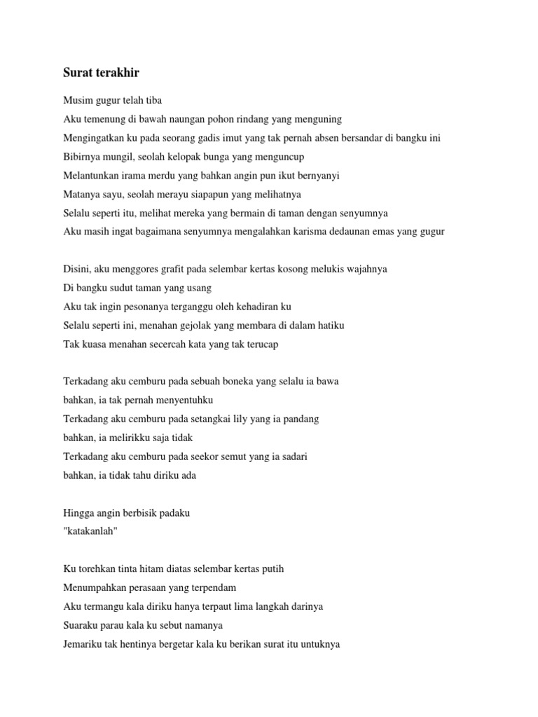 Surat Cinta di Musim Gugur | PDF | Puisi