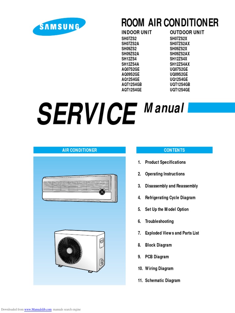 Room Air Condictioner Samsung - Service Manual | PDF | Air Conditioning ...