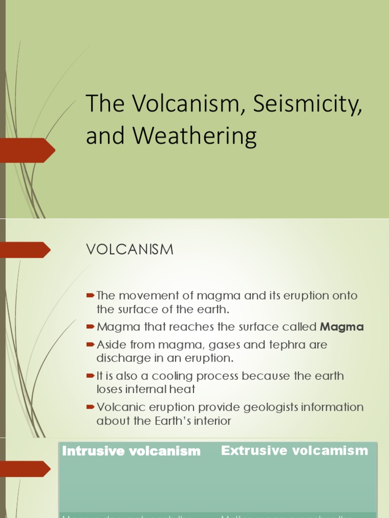 Volcanism Seismicity and Wheathering | PDF